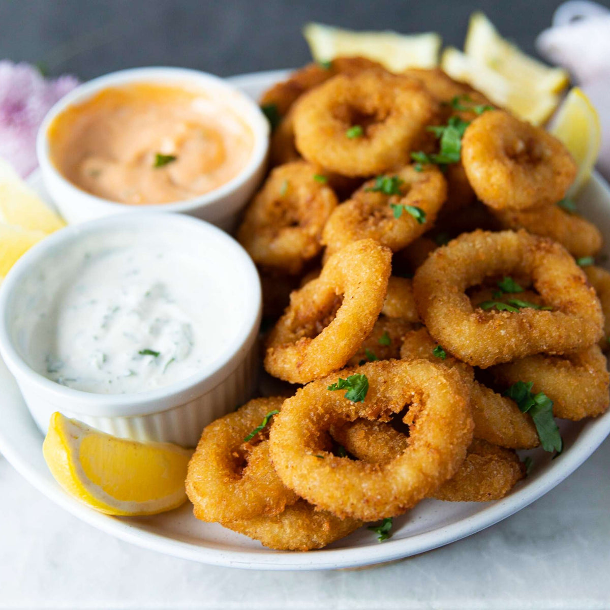 Breaded Calamari with Homemade Tartar Sauce & Chipotle Sauce – Sealand ...