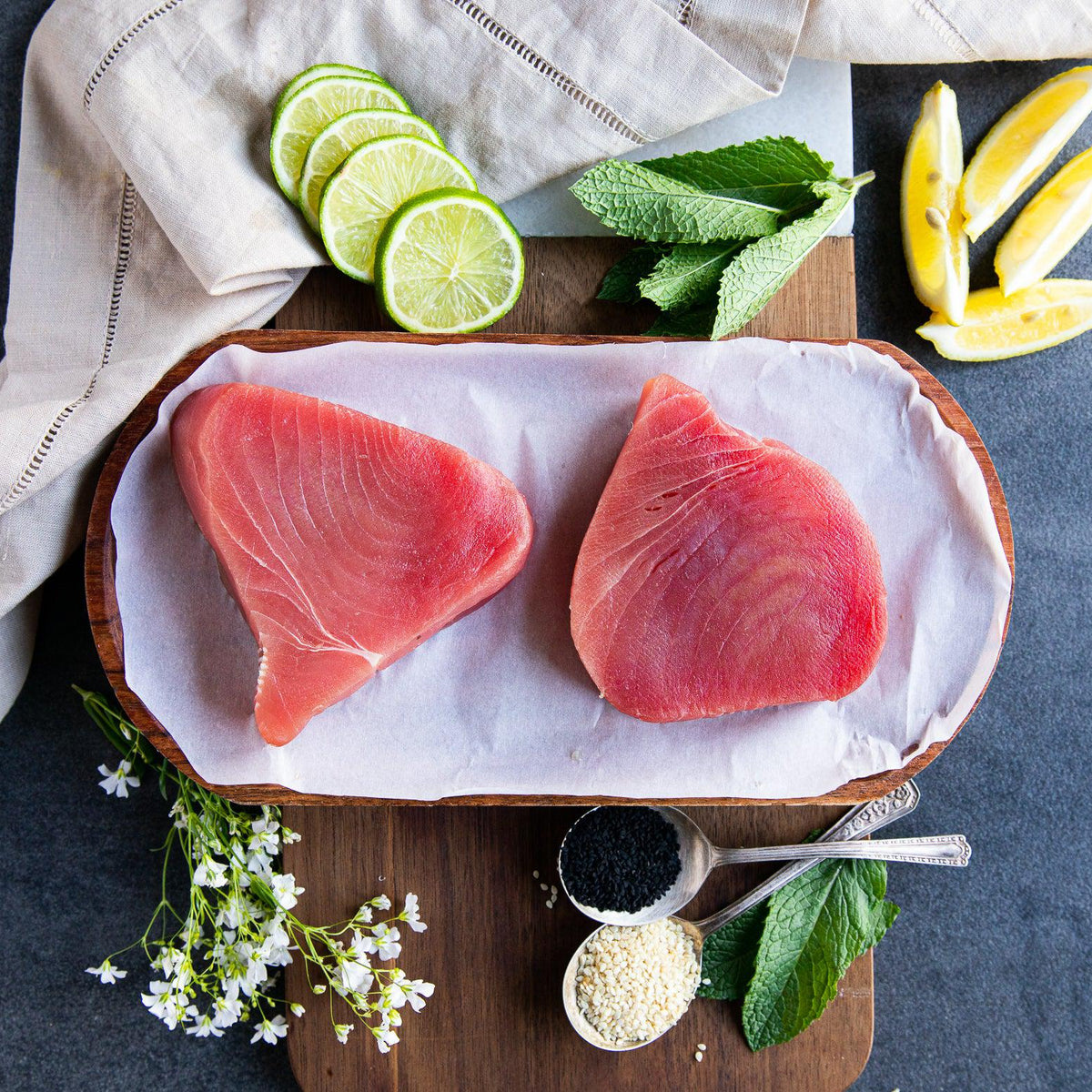 Sushi Grade Ahi Tuna Saku Steaks | Frozen Yellowfin – Sealand Quality Foods