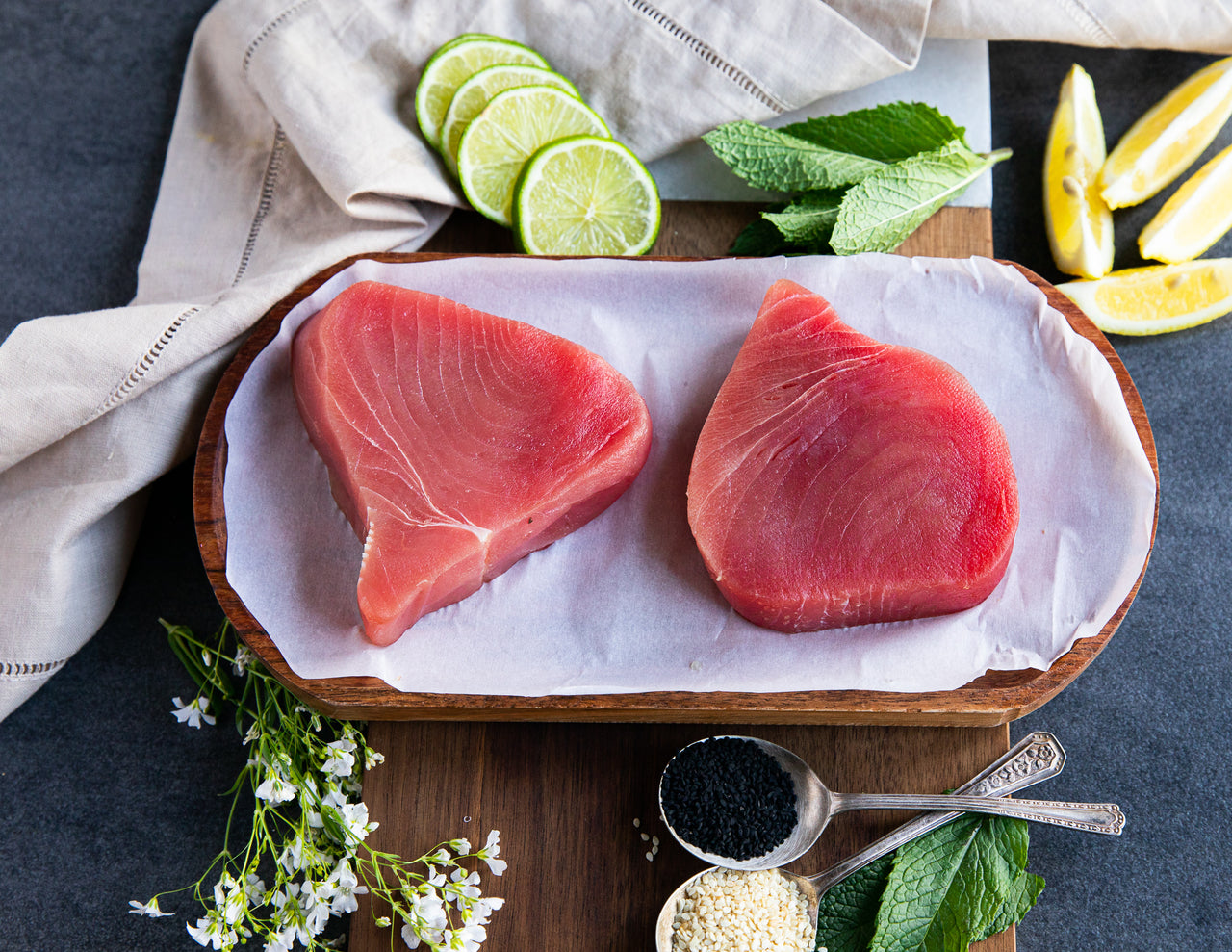 Sushi Grade Ahi Tuna Saku Steaks | Frozen Yellowfin – Sealand Quality Foods